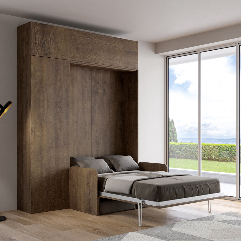 Queen Size Foldaway Bed with Sofa, Column and Wall Unit - Magicompare ...