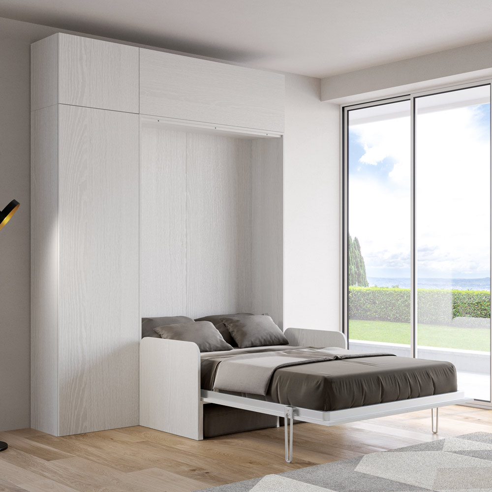 Queen Size Foldaway Bed with Sofa, Column and Wall Unit - Magicompare ...