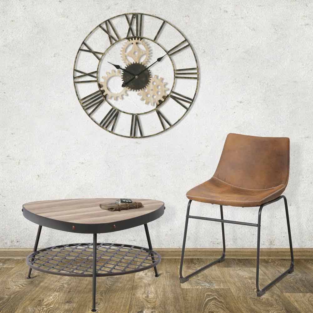Round Wall Clock diameter 70 cm of design in iron and MDF