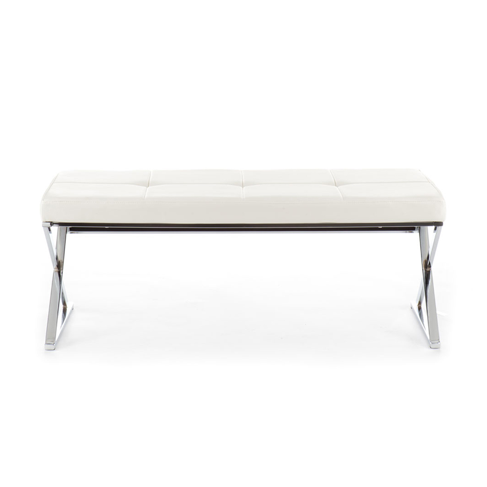 Bench in Synthetic Leather and Metal Structure