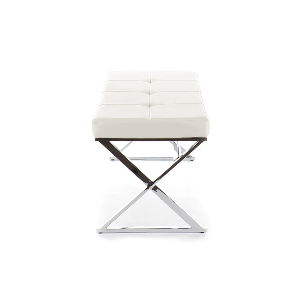 Bench in Synthetic Leather and Metal Structure