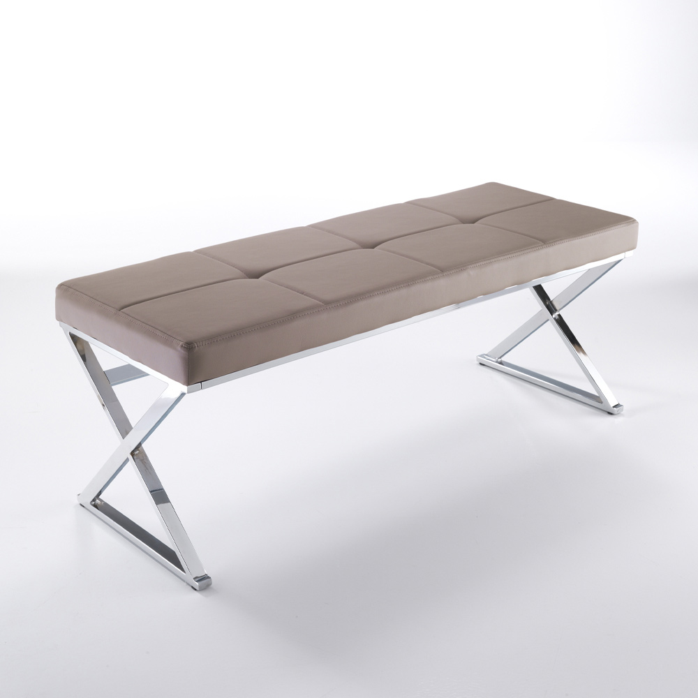Bench in Synthetic Leather and Metal Structure
