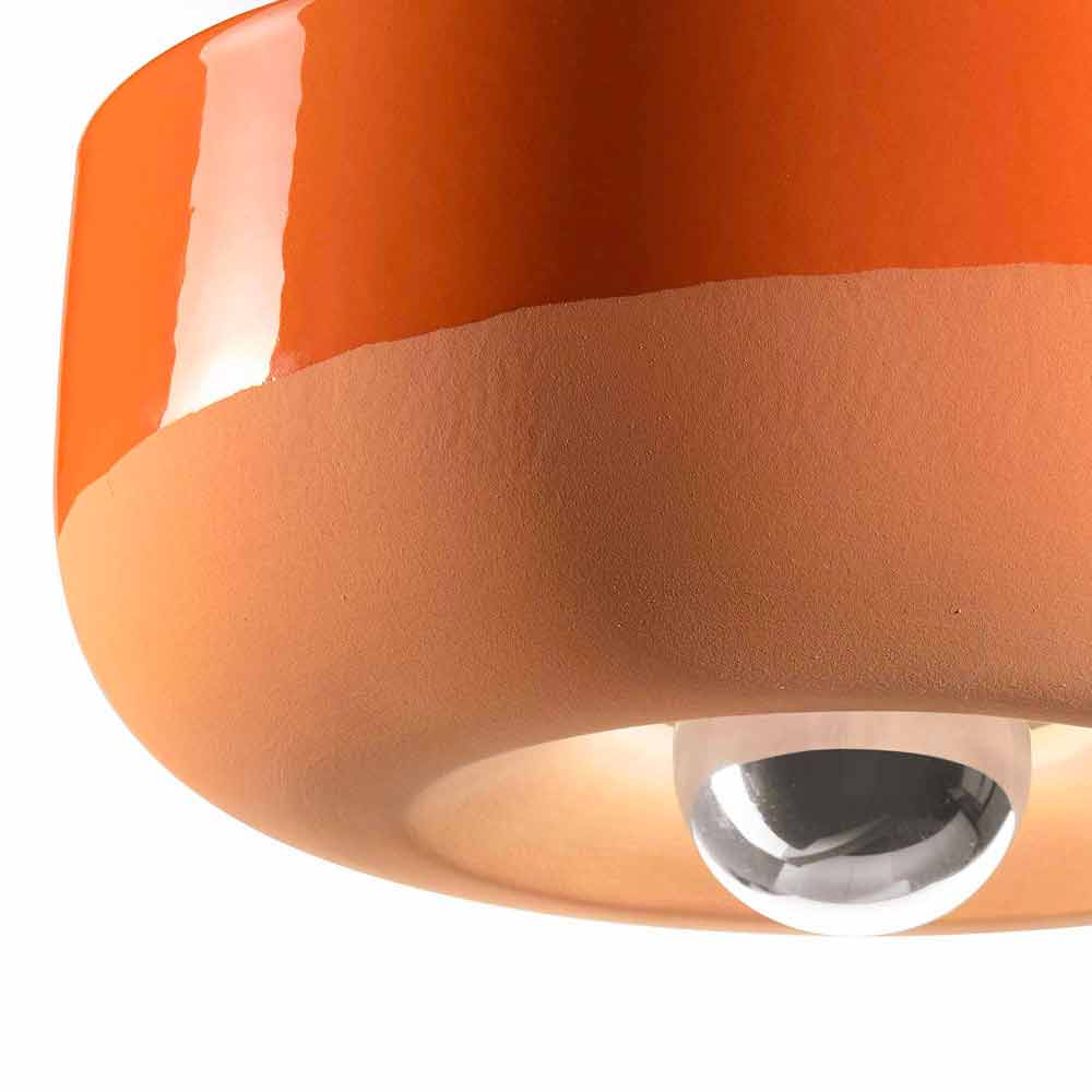 Round ceiling light in Ferroluce Colored Ceramic Made in Italy