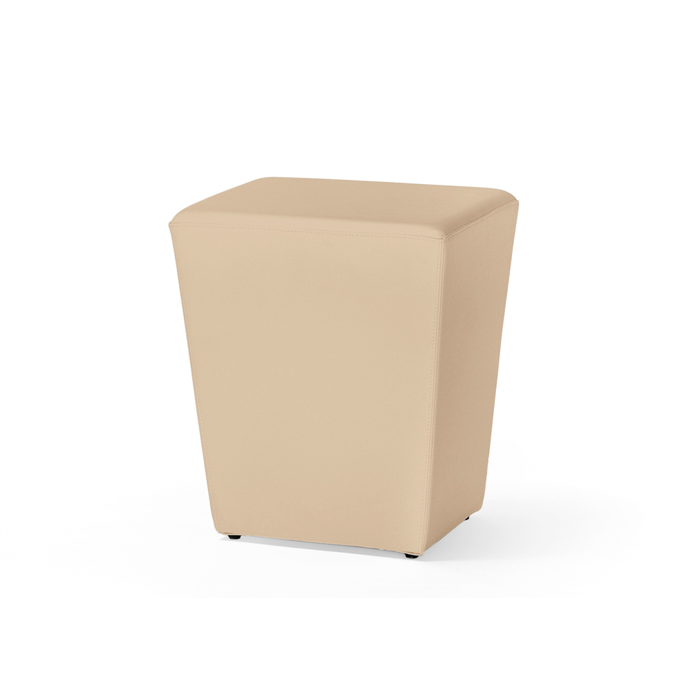 Conical Square Pouf in Leather of Different Finishes