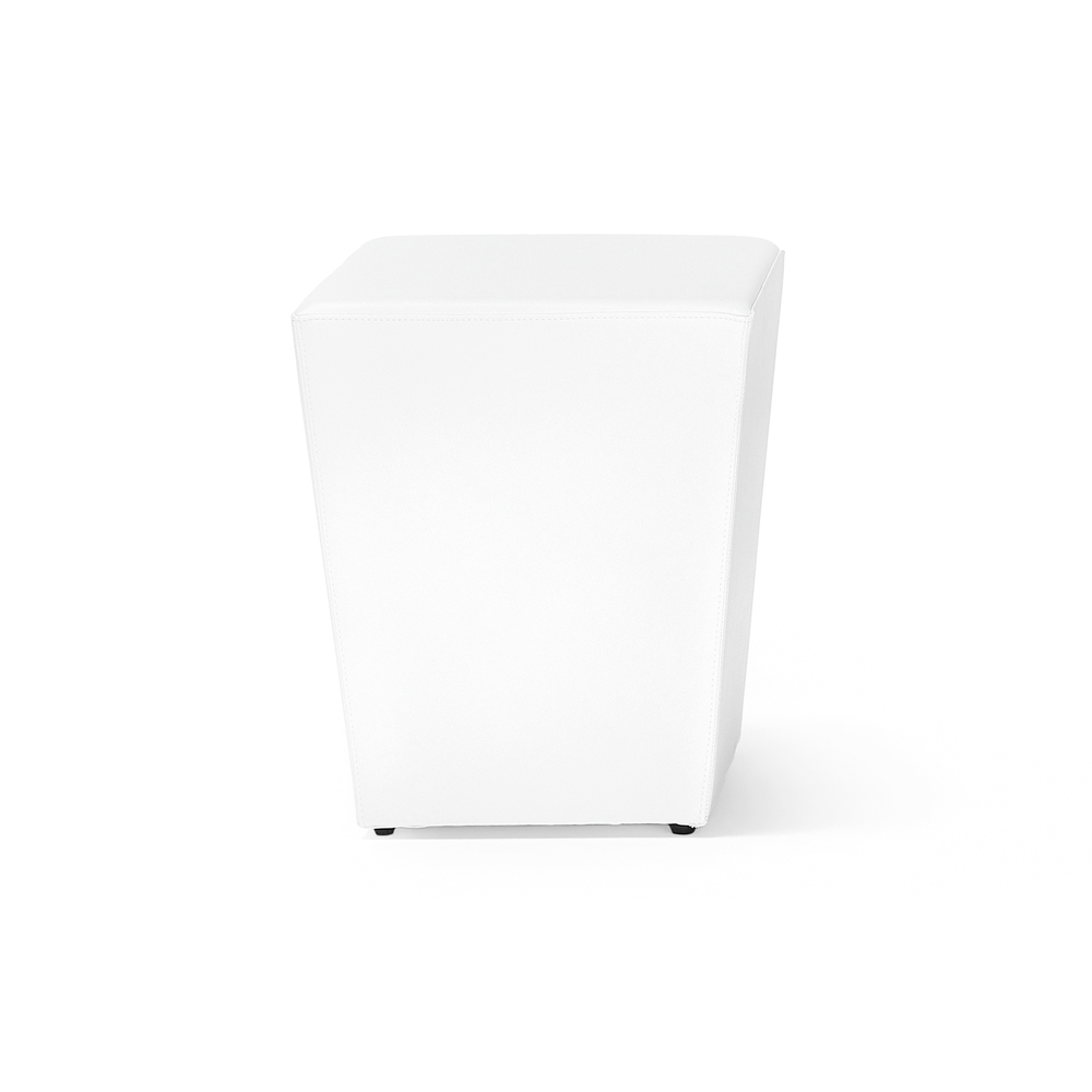 Conical Square Pouf in Leather of Different Finishes