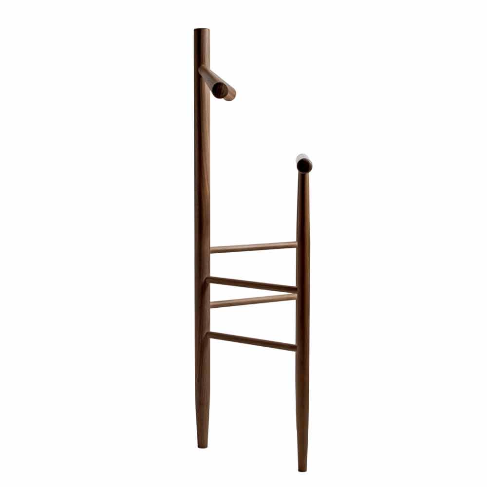 Valet stand in Walnut or Ash Solid Wood Made in Italy