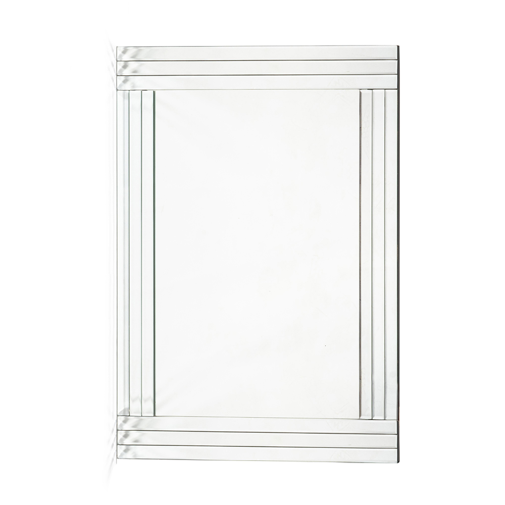 Rectangular Wall Mirror with Silver Frame