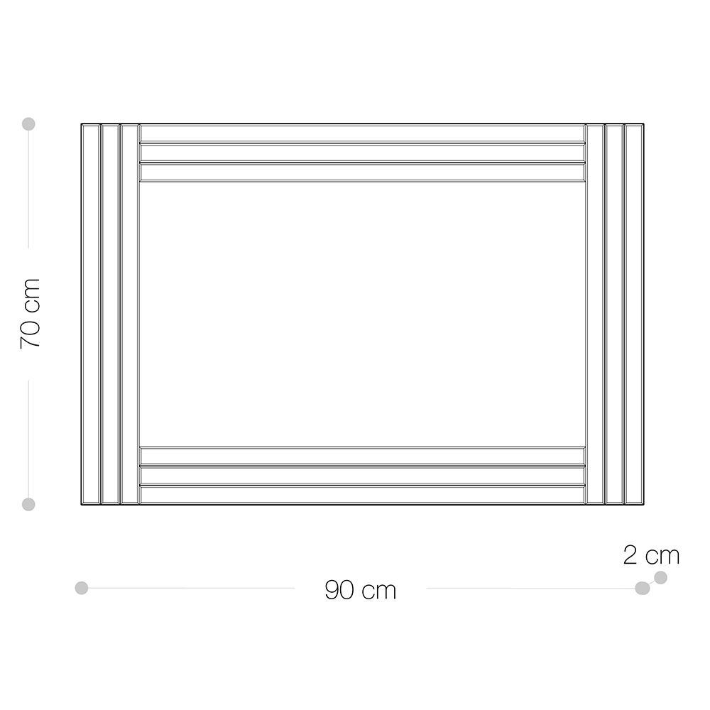 Rectangular Wall Mirror with Silver Frame