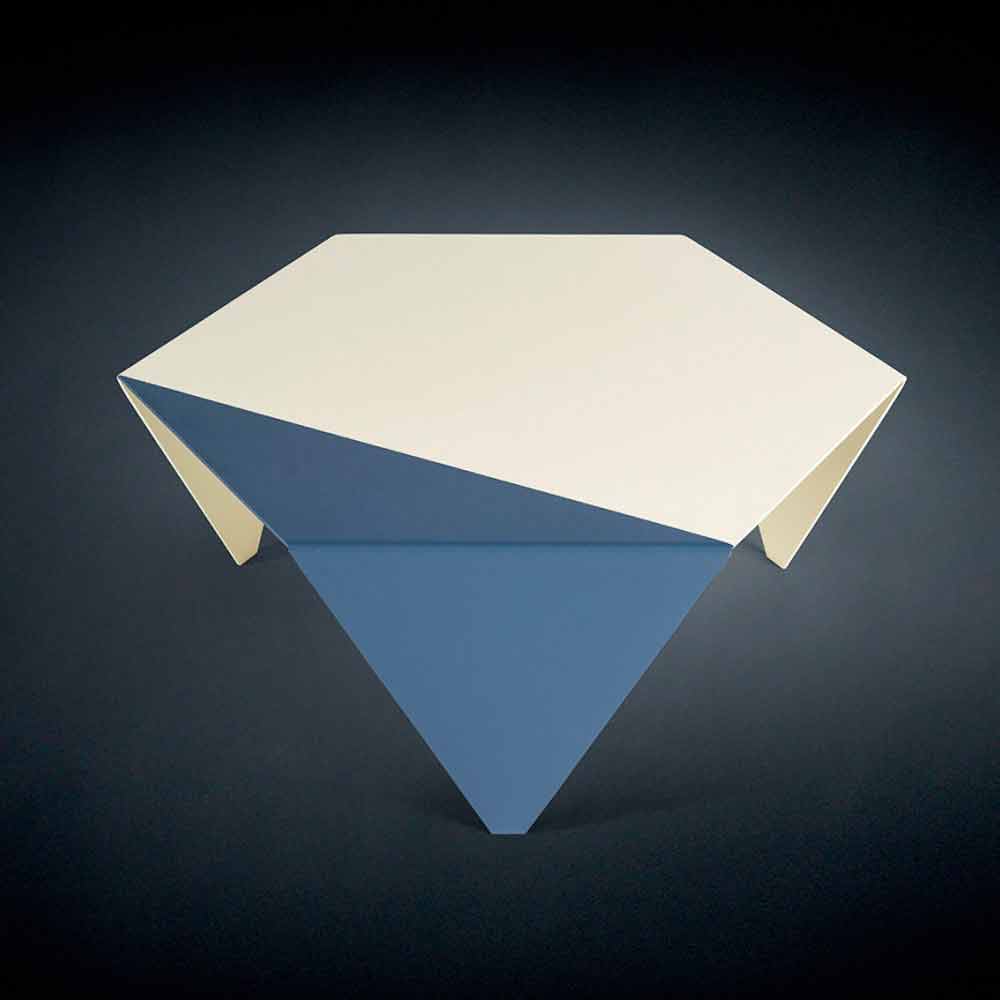 Ruche designer coffee table in two-tone laser cut metal
