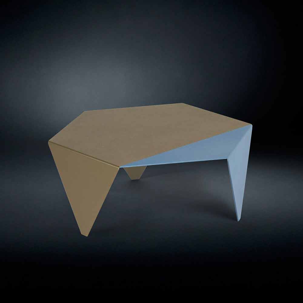 Ruche designer coffee table in two-tone laser cut metal