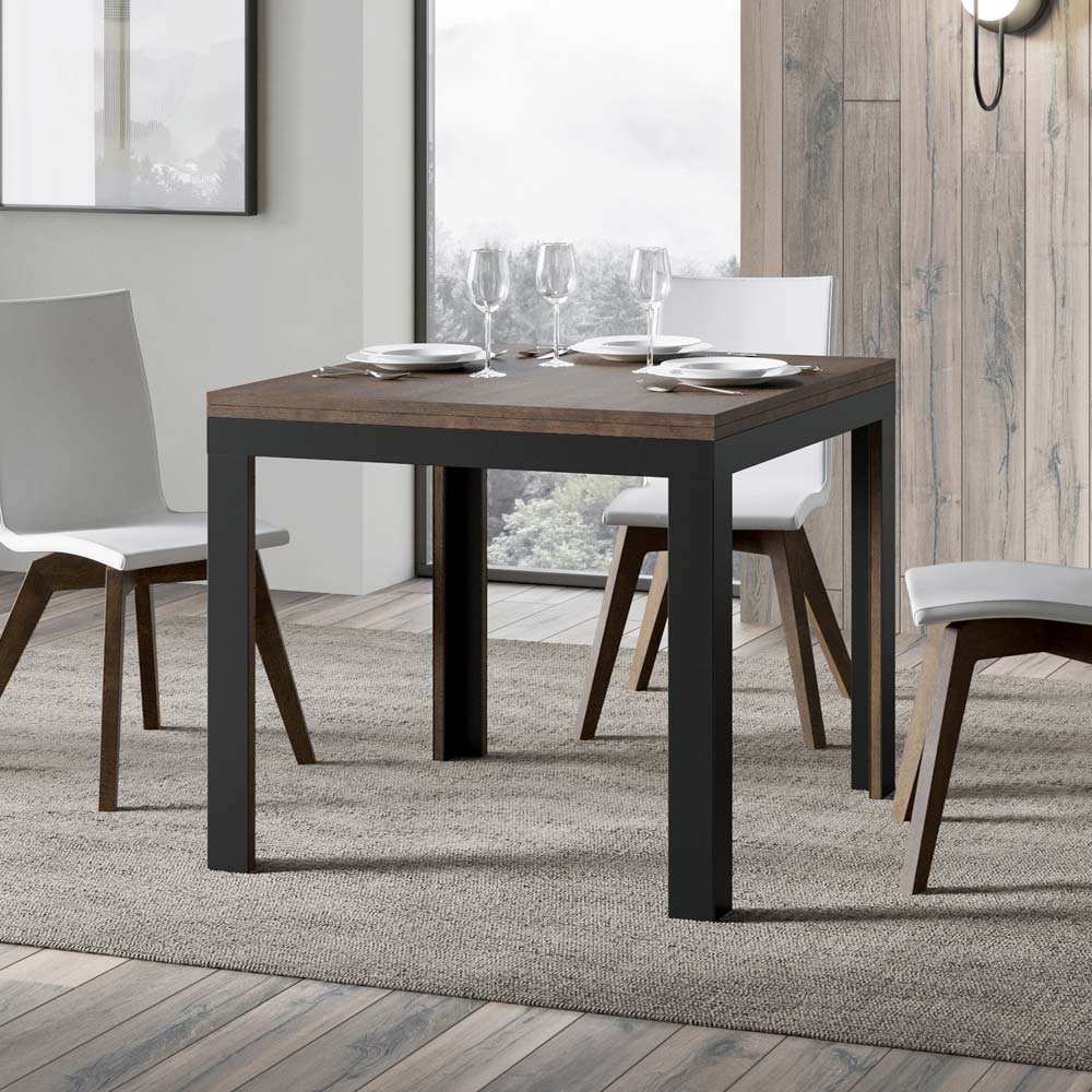 Table that opens like a book at 180 cm in iron and wood