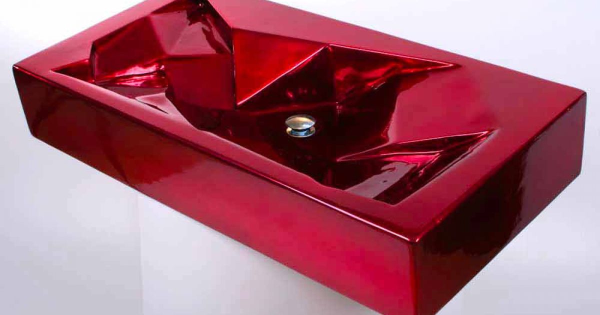 Modern design Solid Surface countertop basin Brill, handmade in Italy