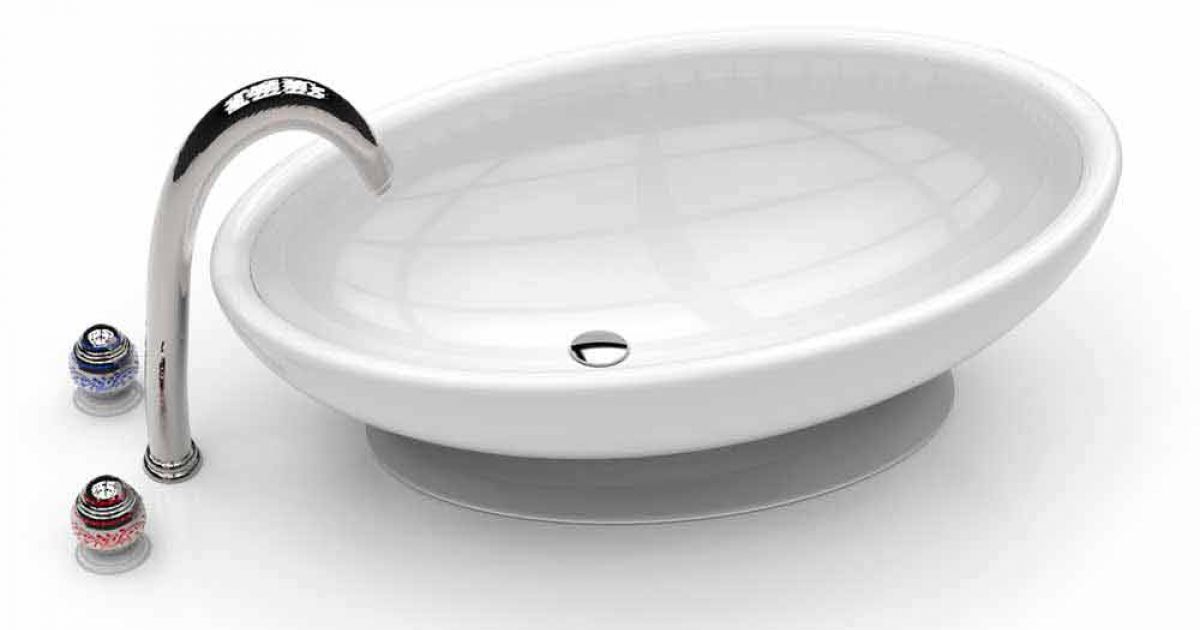 Modern countertop washbasin Egg, Italian design handmade in Italy