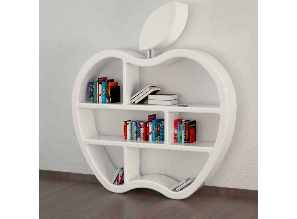 Modern design bookcase Gluttony, available in red, white or grey
