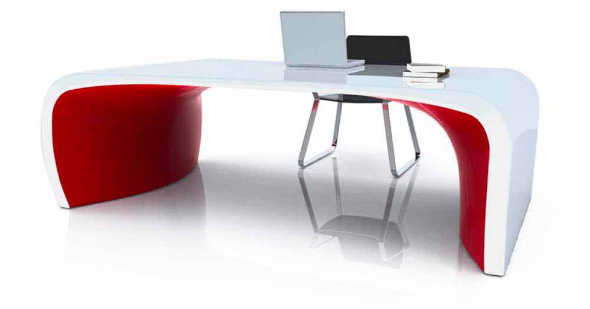 Modern design office desk Sonar, handcrafted product made in Italy