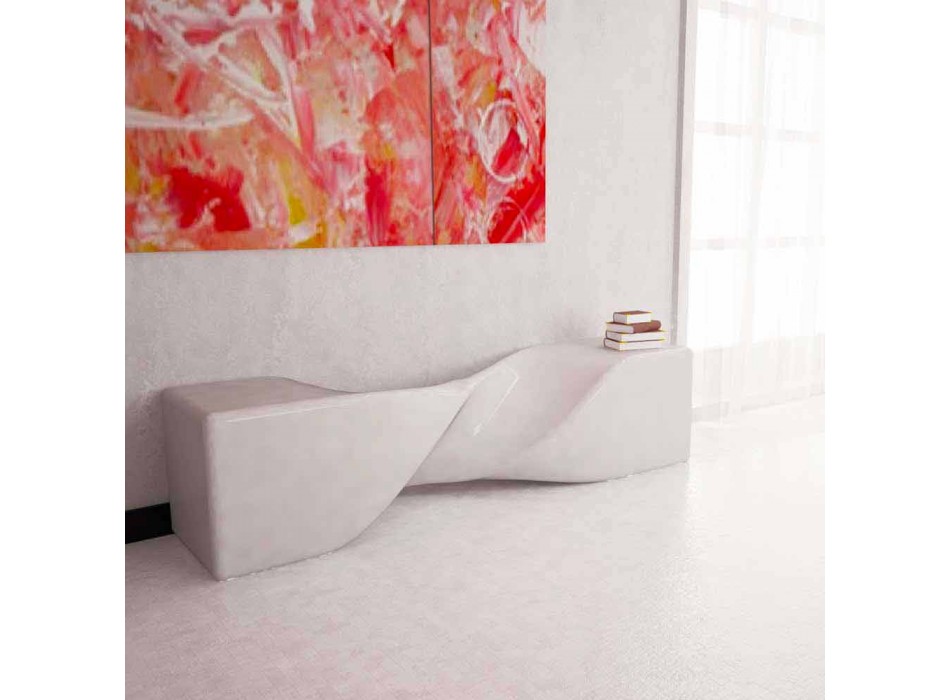 Modern design Solid Surface bench Bobby, handcrafted in Italy