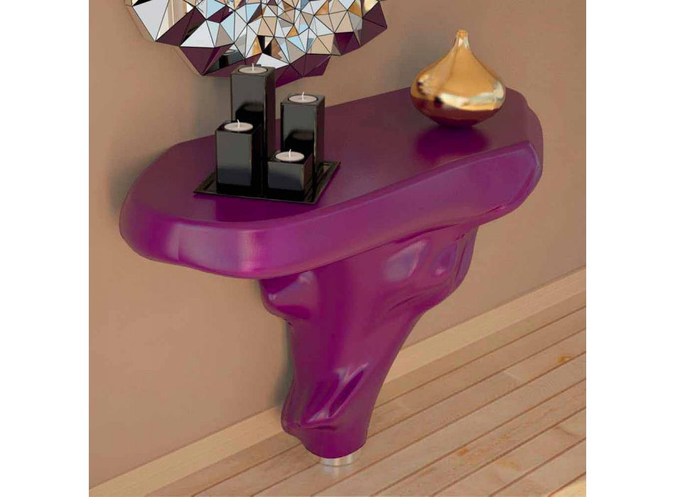 Modern design Solid Surface console table Node, handmade in Italy