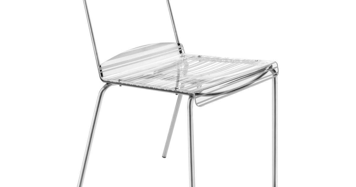 2 Stackable Chairs in Plexiglass and Iron