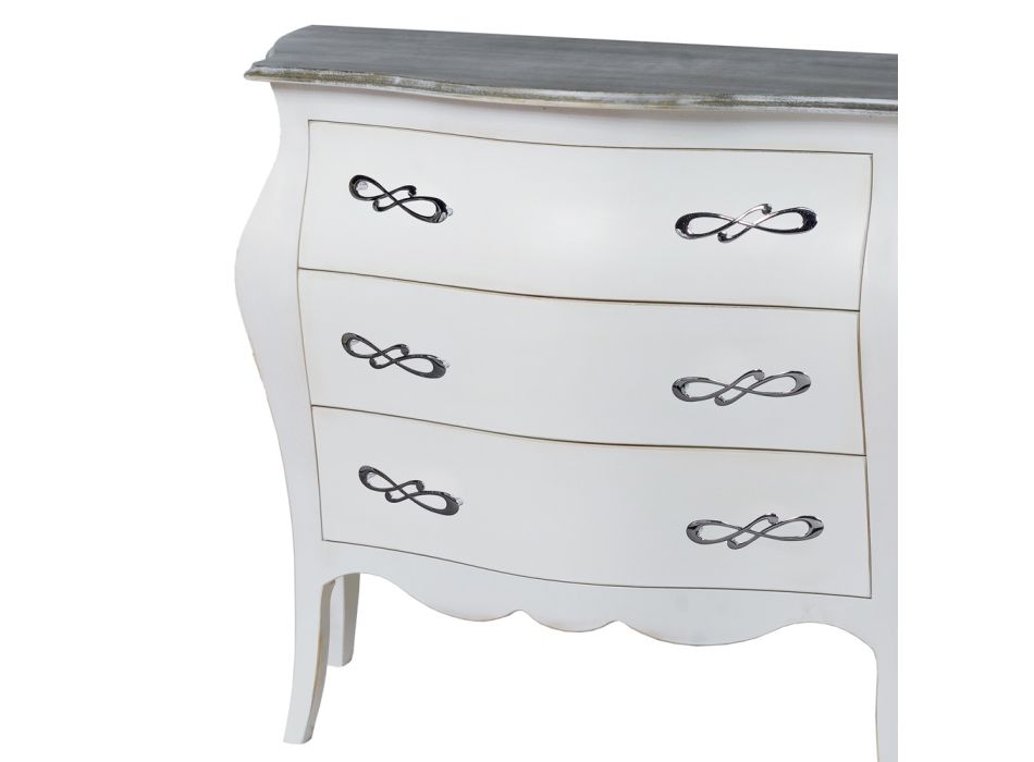 Rounded Dresser with 3 Drawers in Different Finishes