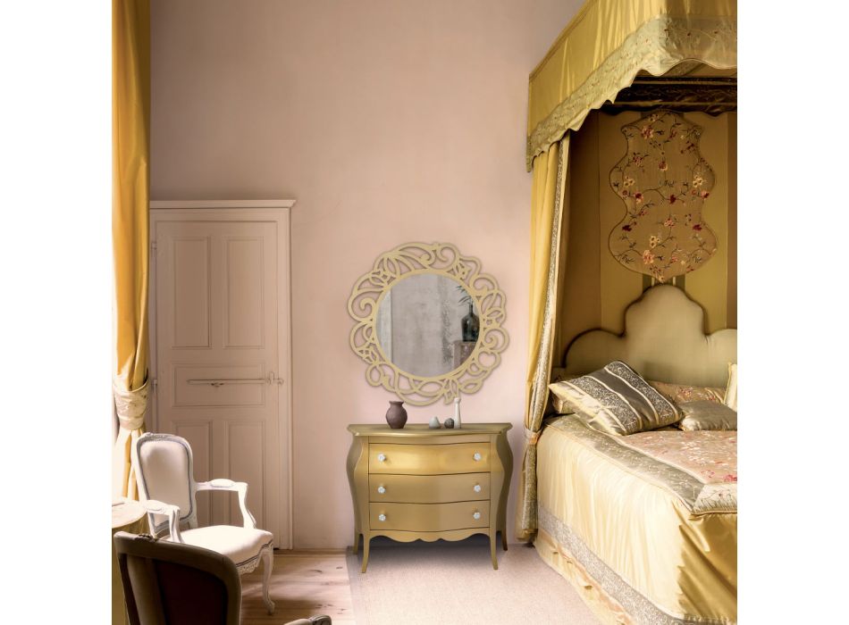 Rounded Dresser with 3 Drawers in Different Finishes