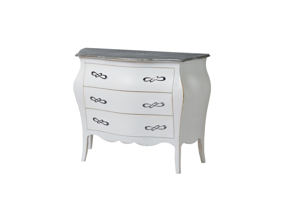 Rounded Dresser with 3 Drawers in Different Finishes