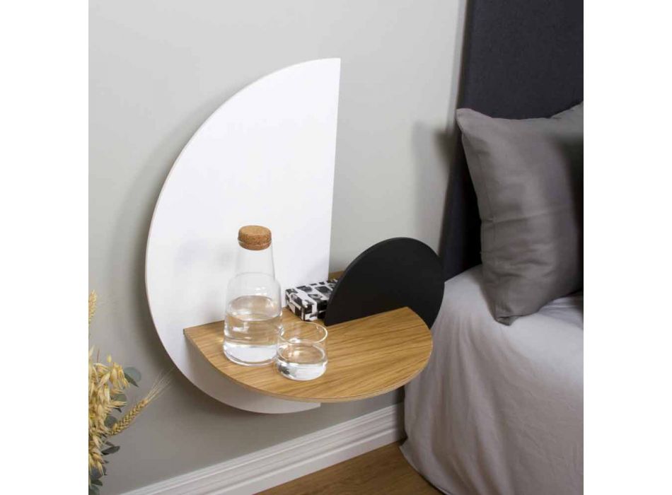 Modular bedside table with 3 panels in plywood modern design
