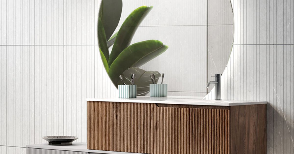 Bathroom Composition in Ribbed Rio Oak and Grey