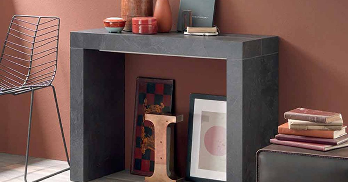 Modern Wooden Console Convertible into a Made in Italy Table