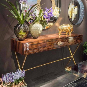 Modern console table Ada 4, with sliding drawers,made of glossy ebony