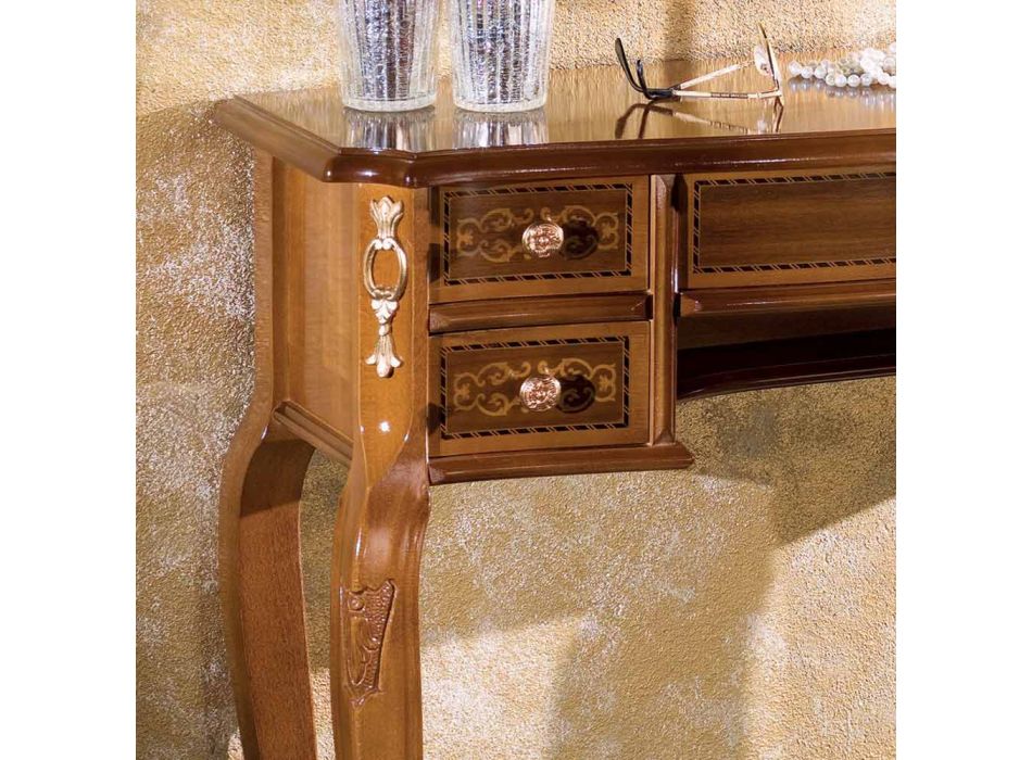 Classic Style Entrance Console in Wood with 5 Drawers