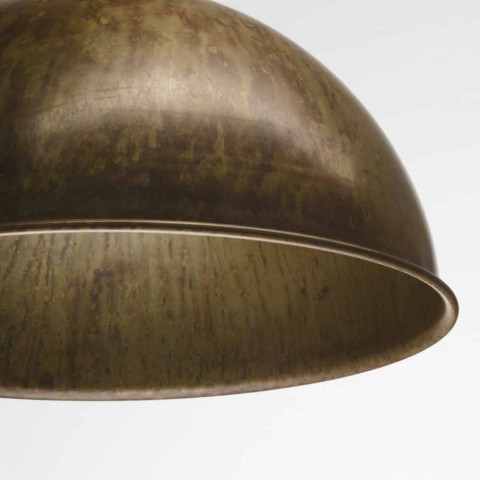 Rustic style iron or brass pendant lamp Galileo Ø60 Il Fanale