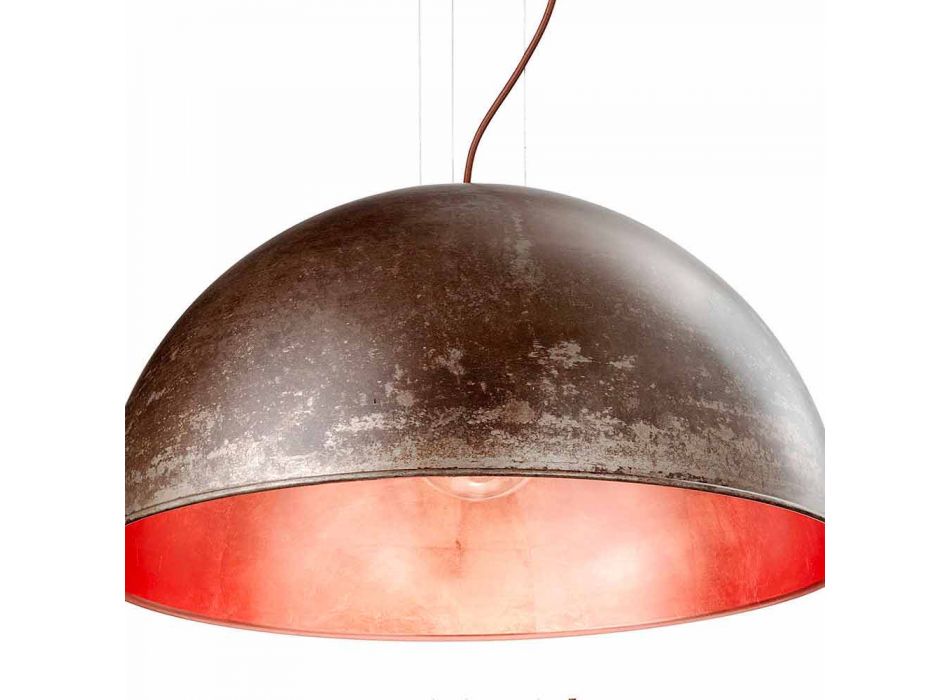Rustic style iron or brass pendant lamp Galileo Ø60 Il Fanale