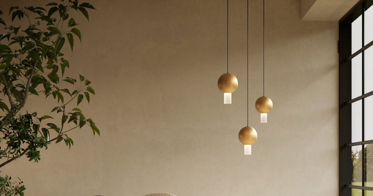 Chandelier with Canneté Glass Cylinders