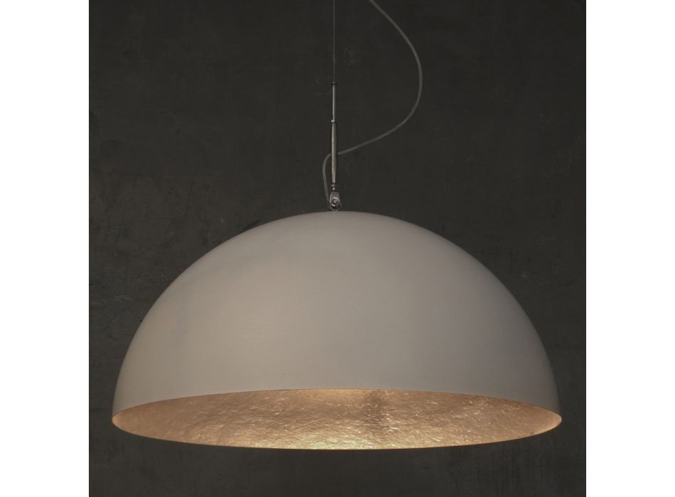 In-es.artdesign Mezza Luna modern chandelier in two-tone nebulite