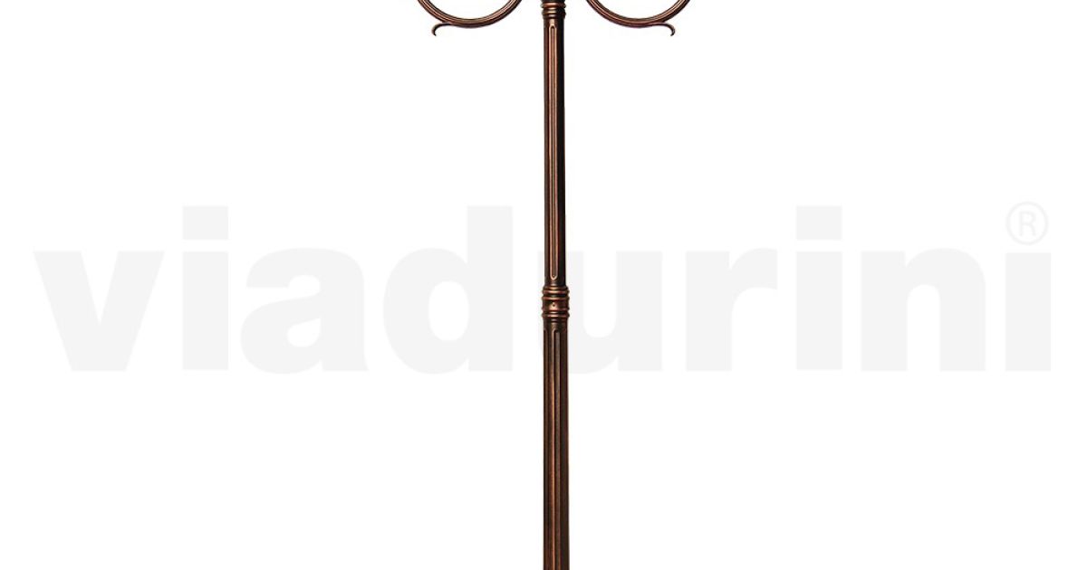2 Light Vintage Aluminum Lamp Post Made in Italy