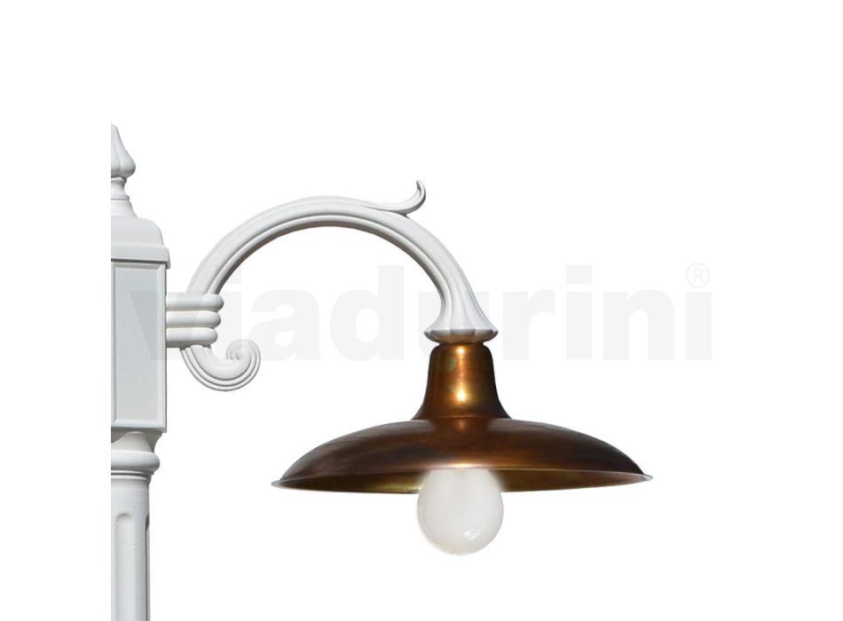 2 Light Lamppost with Brass Diffuser Made in Italy