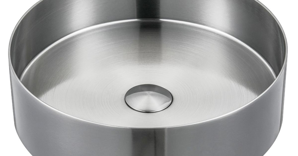Round countertop washbasin made of stainless steel