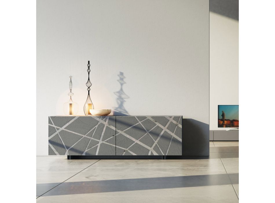 Sideboard in Matt Lacquered Mdf with 2 Doors Made in Italy