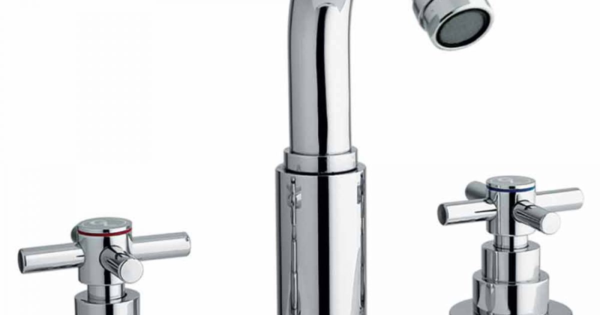 Free-standing Mixer with 3 Holes in Chrome Brass Made in Italy