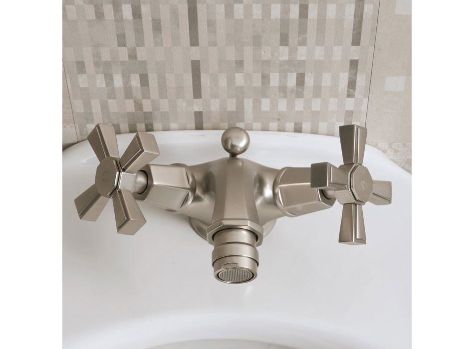 Matt Nickel Vintage Brass Bidet Mixer Made in Italy