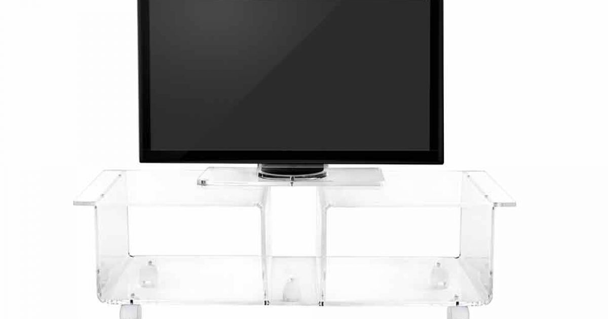 Modern design TV stand made of transparent plexiglass Mago Double