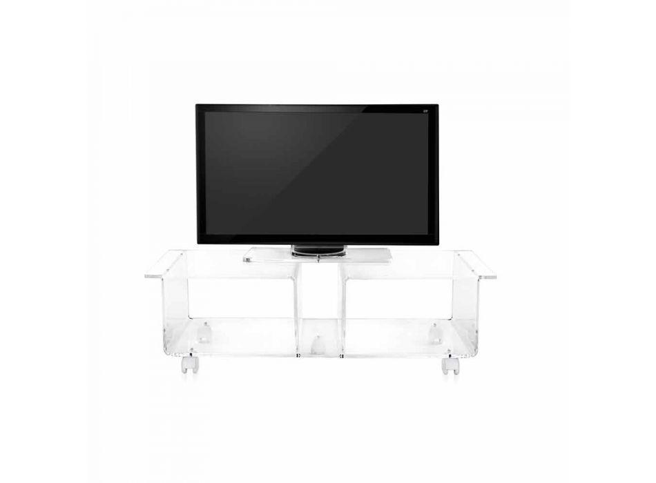 Modern design TV stand made of transparent plexiglass Mago Double