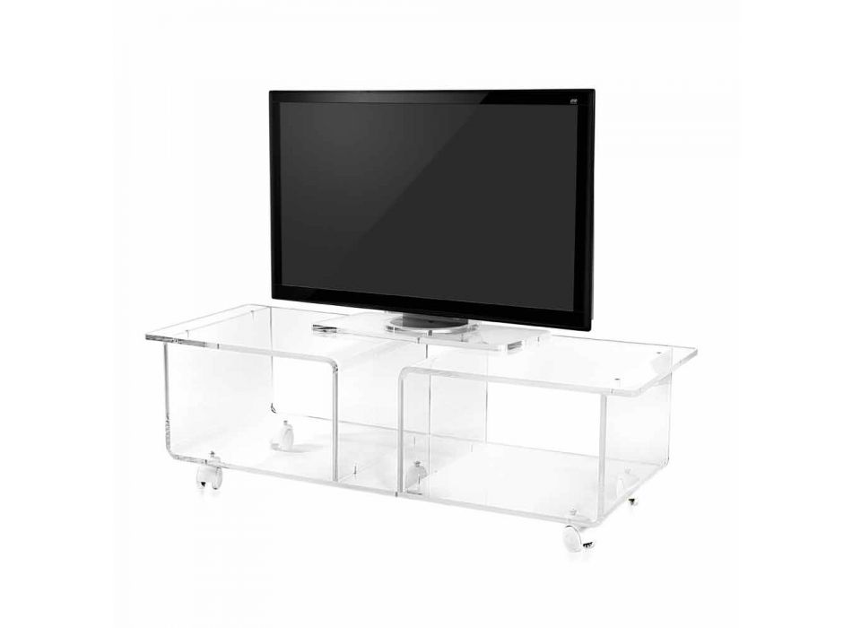 Modern design TV stand made of transparent plexiglass Mago Double
