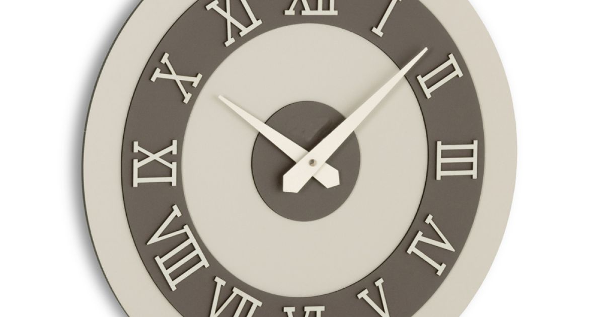 MDF Wall Clock and Roman Numerals in Linen Relief