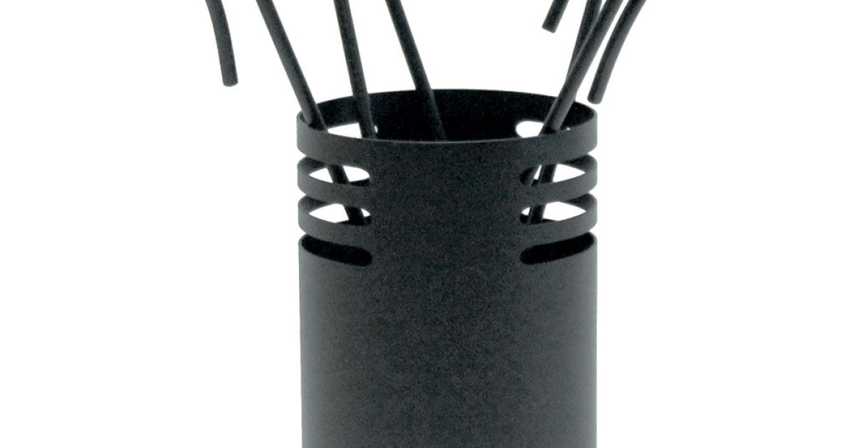 Fireplace Tool Holder with 4 Metal Tools