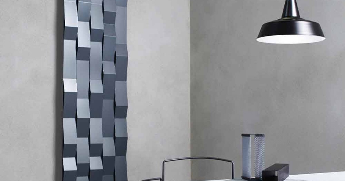 Electric wall-mounted radiator, vertical design in steel