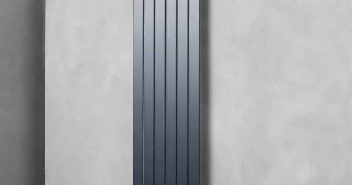 Vertical wall-mounted electric radiator of modern design