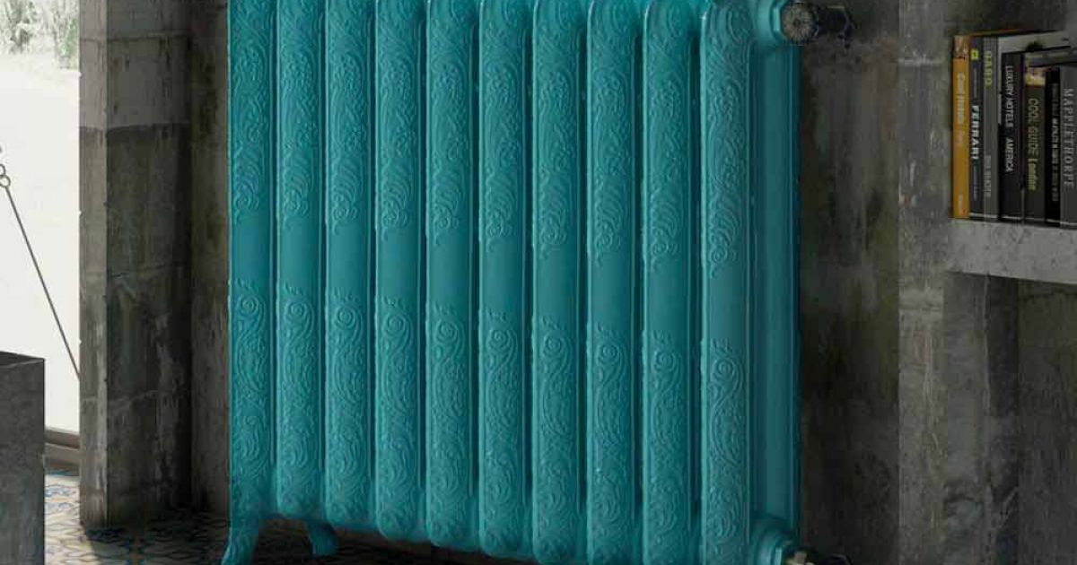 Hydraulic decorative radiator in cast iron decorated with Tiffany ...