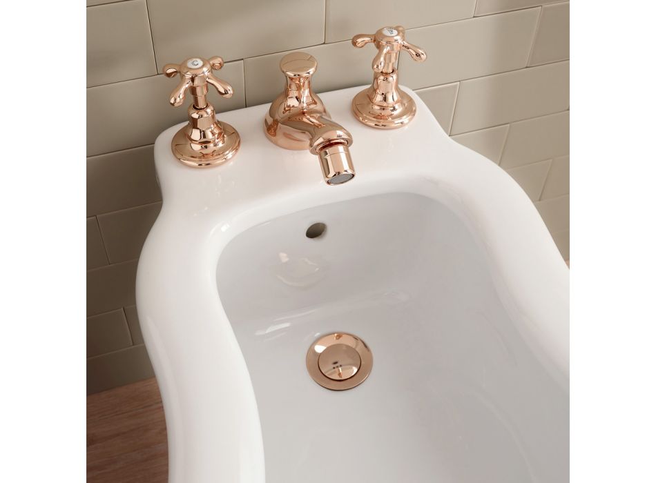 Vintage Bidet Taps in Rose Gold Brass Made in Italy