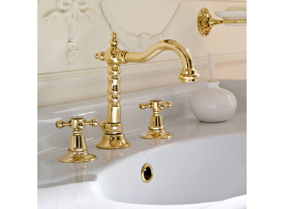 Washbasin tap in gold light Gold Vintage Made in Italy